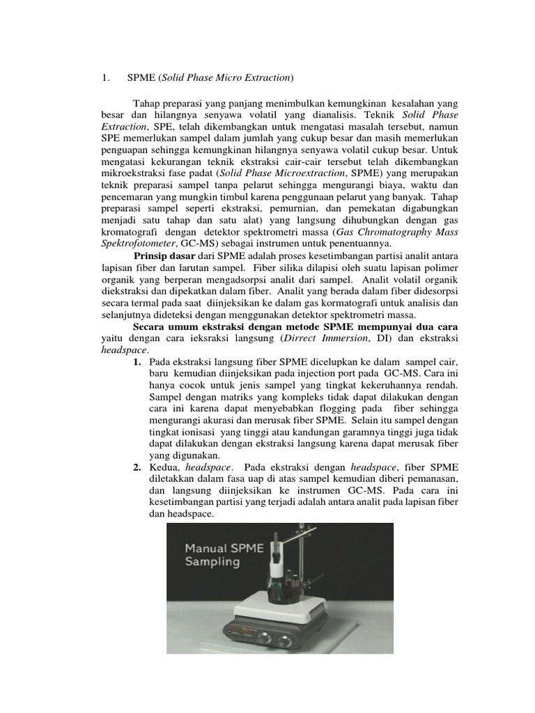 Teknik SPME dalam Ekstraksi Sampel | PDF | Sains & Matematika