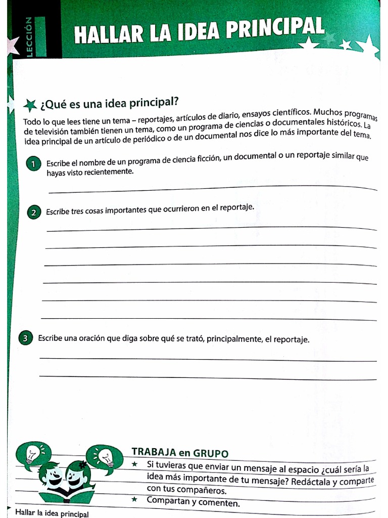 Leccion 1. Hallar La Idea Principal | PDF