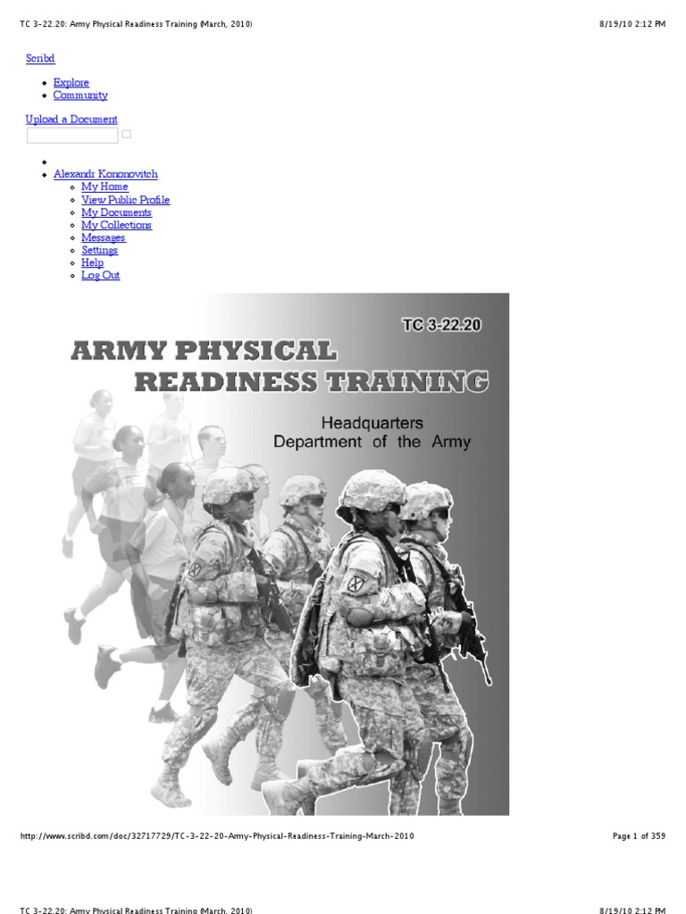 Army Physical Readiness Training (March, 2010) | PDF | Military Science ...
