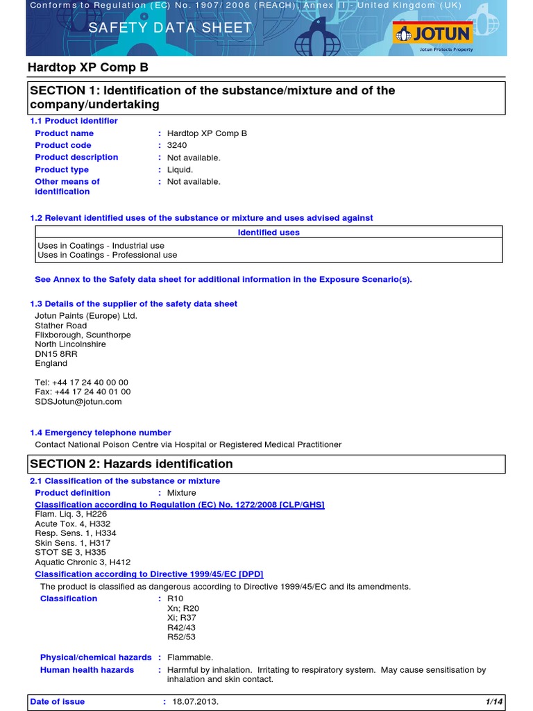 SDS - Hardtop XP Comp B - Marine - Protective - English (Uk) - United ...
