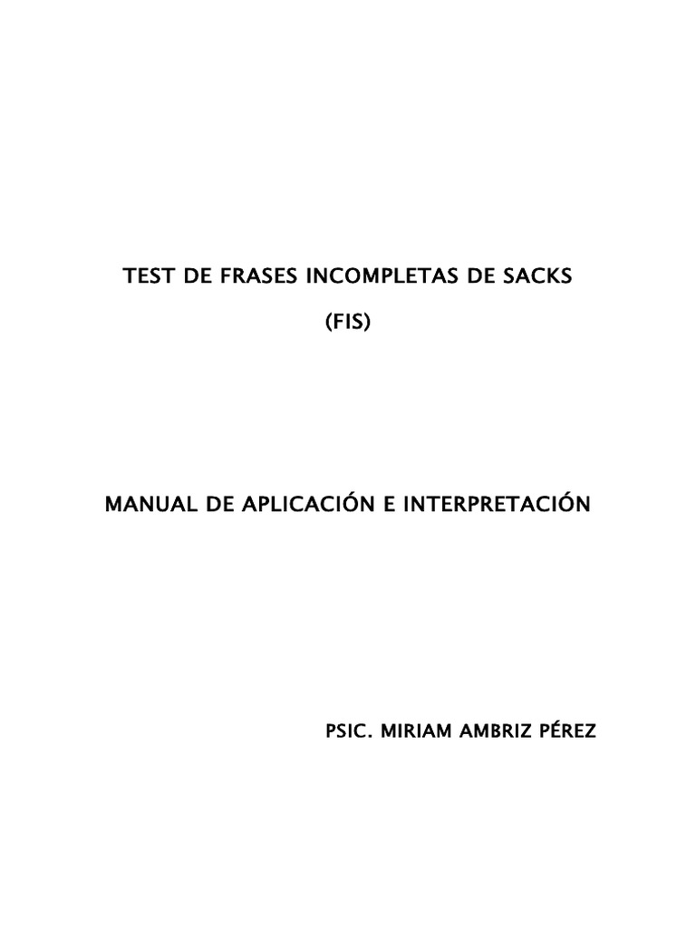 Manual Fis | PDF | Adultos | Temor Manual Fis | PDF | Adultos | Temor