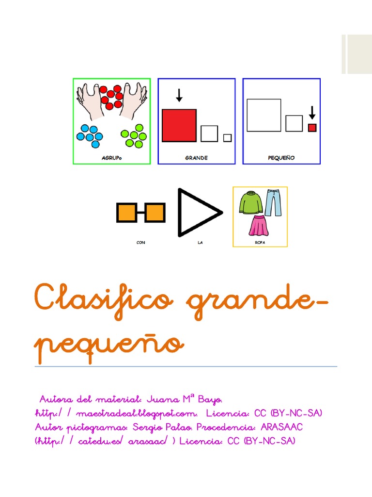 Clasificación de Tamaños: Grande y Pequeño | PDF | Negocios | Hogar ...