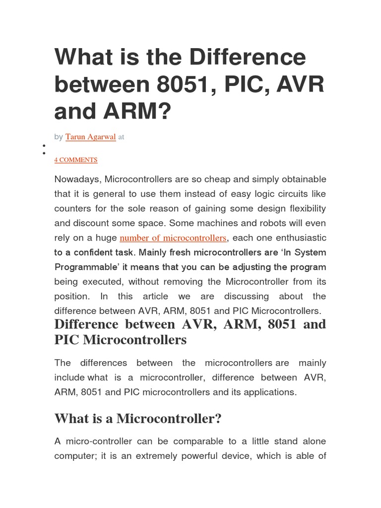 What Is The Difference Between Microcontrollers and 8051 | PDF ... What Is The Difference Between Microcontrollers and 8051 | PDF ...