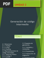 Investigación UNIDAD 2 Generación de Código Intermedio | PDF | Compilador | Lenguaje de programación