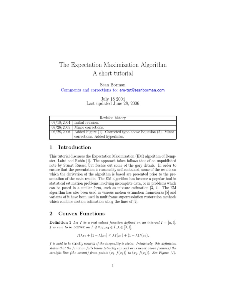 The Expectation Maximization Algorithm Pdf Statistical Theory 9688