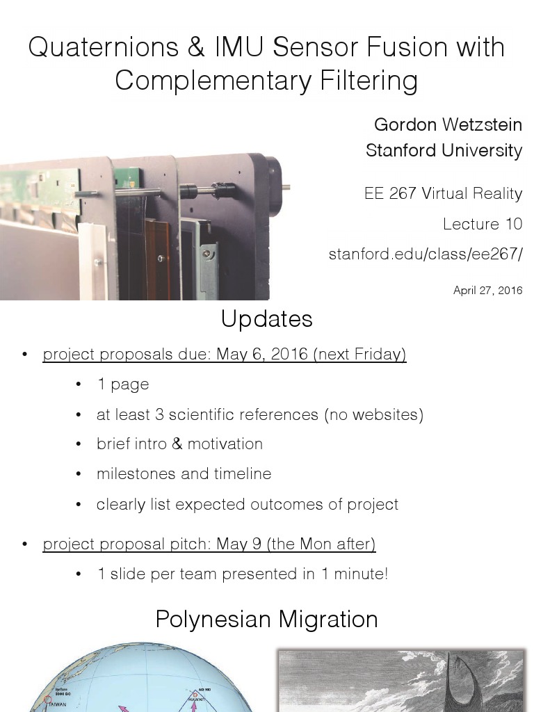 Quaternions & IMU Sensor Fusion With Complementary Filtering PDF | PDF | Inertial Navigation ...