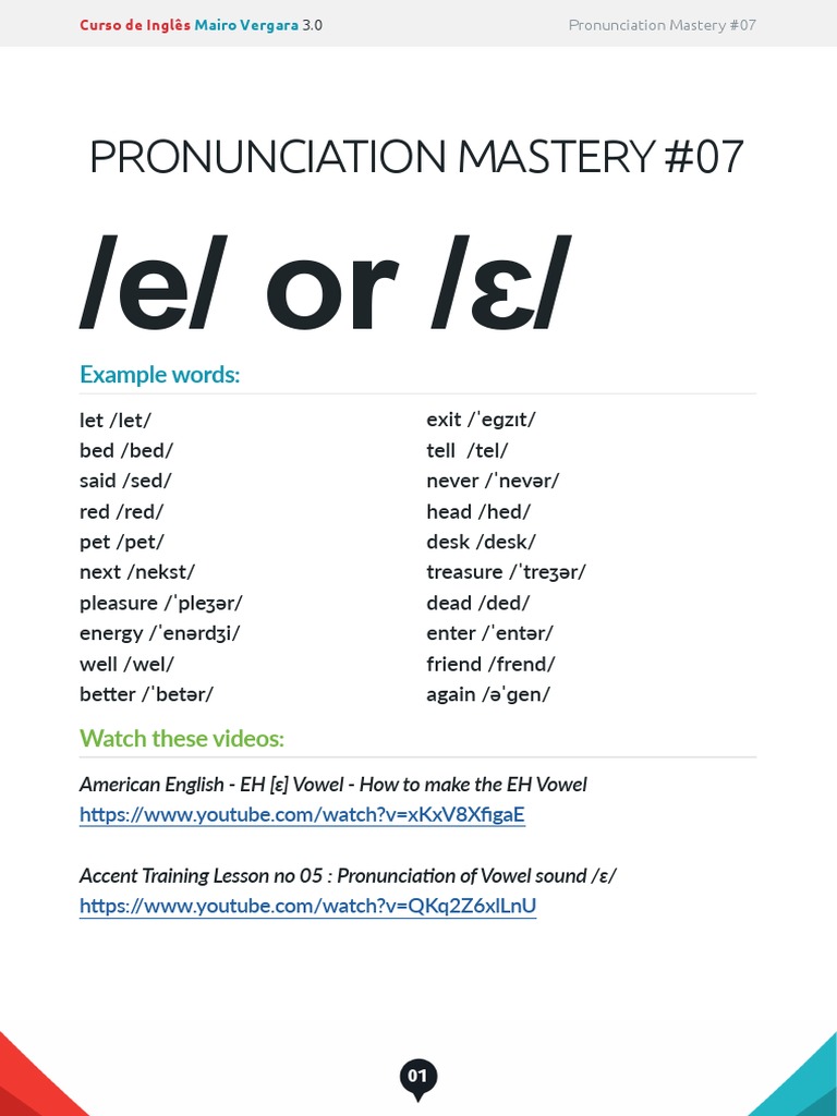 Mastering the EH Vowel Sound in English | PDF | Career & Growth ...