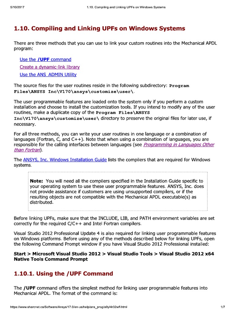 1.10. Compiling and Linking UPFs On Windows Systems | PDF