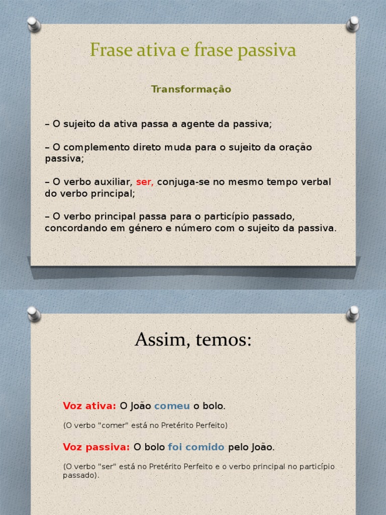 Frase Ativa e Frase Passiva | PDF