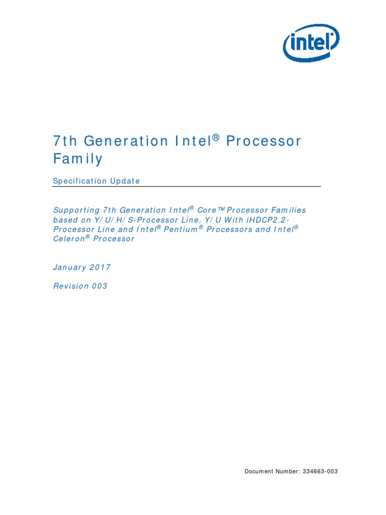 7th Gen Core Family Desktop S Processor Lines Datasheet Vol 1 | PDF ...