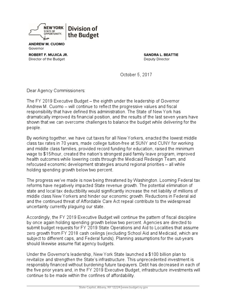 Budget Call Letter 2017 | PDF | Patient Protection And Affordable Care ...