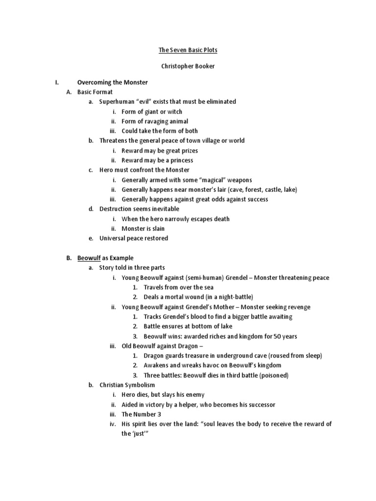 Seven Basic Plots Student | PDF | Beowulf | Alice (Alice's Adventures In Wonderland)