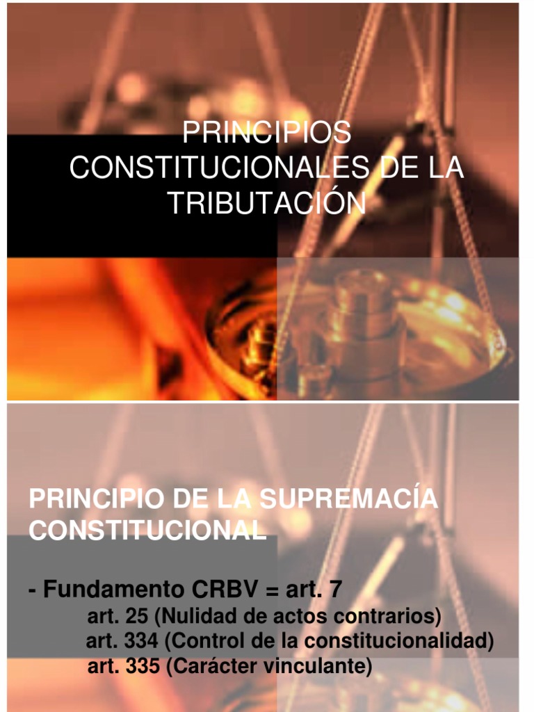 Principios Constitucionales de La Tributación | PDF | Constitución ...