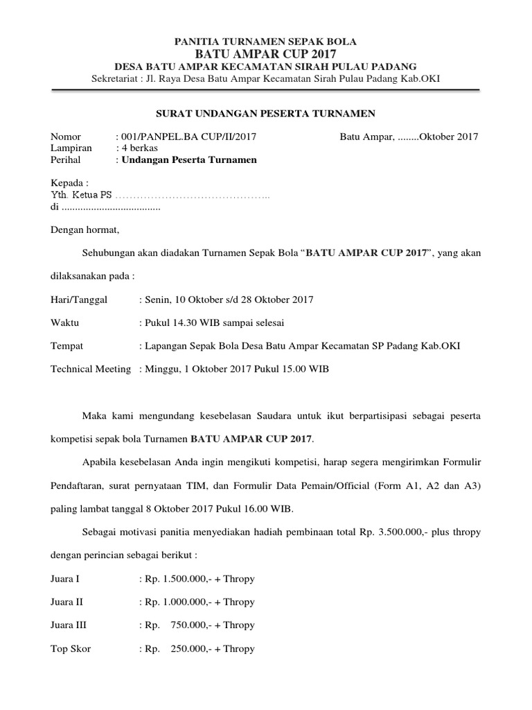 Contoh Surat Undangan Sepak Bola Contoh Surat Undanga - vrogue.co Contoh Surat Undangan Sepak Bola Contoh Surat Undanga - vrogue.co