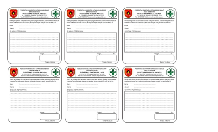 Form Kotak Saran | PDF