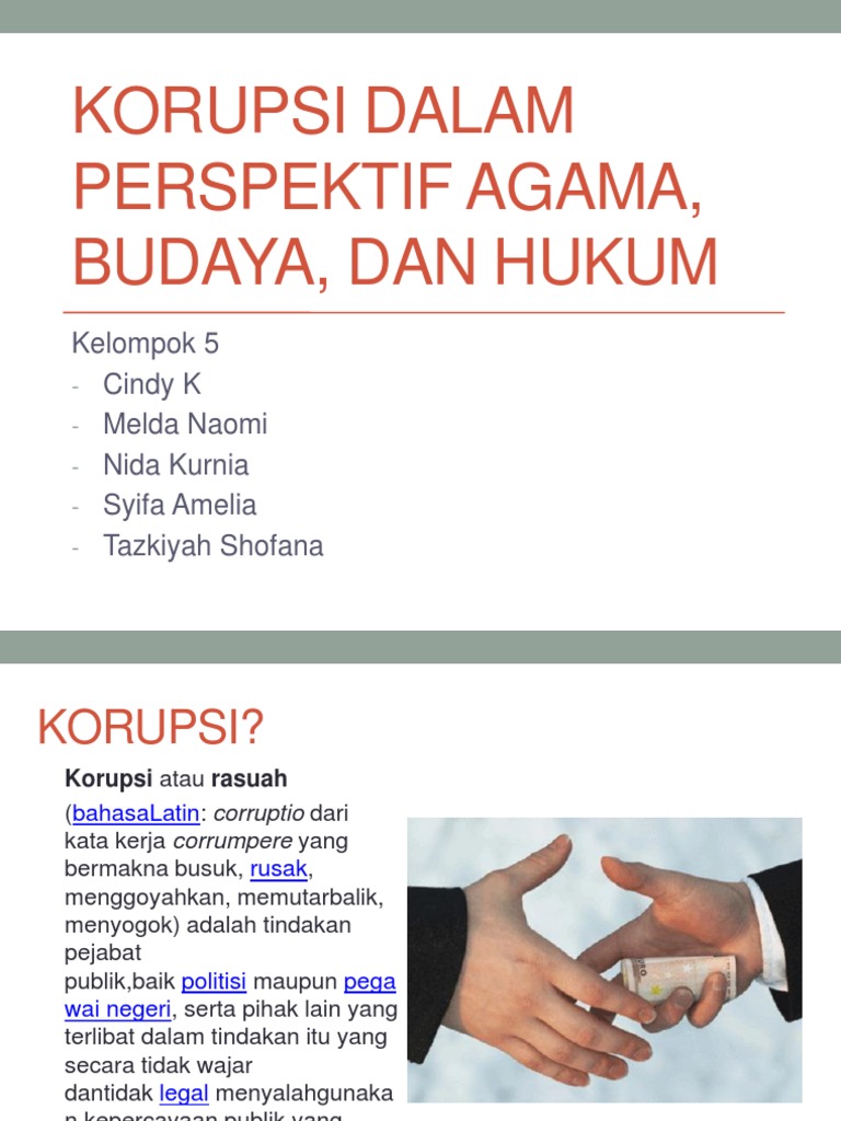 Korupsi Dalam Perspektif Agama, Budaya, Dan | PDF