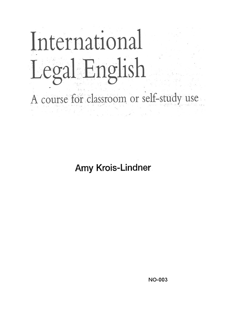 International Legal English-English For Law 1 | PDF