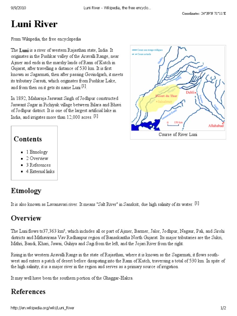 Luni River - Wikipedia, The Free Encyclopedia | Earth & Life Sciences ...