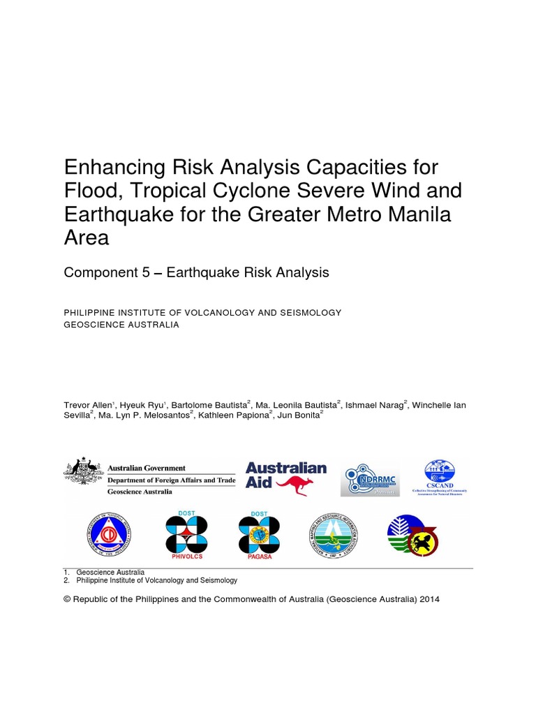 Component 5 Earthquake Risk Analysis Technical Report - Final Draft by ...