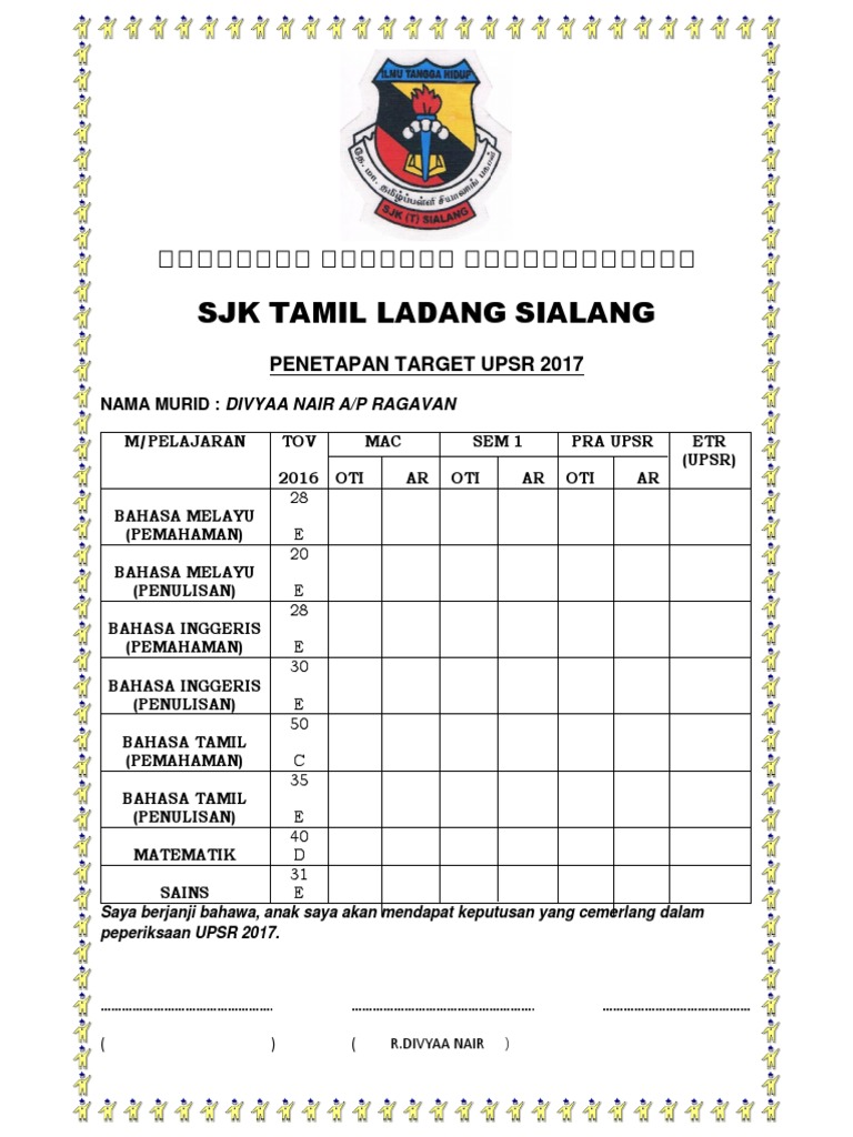 Penetapan Target Upsr | PDF
