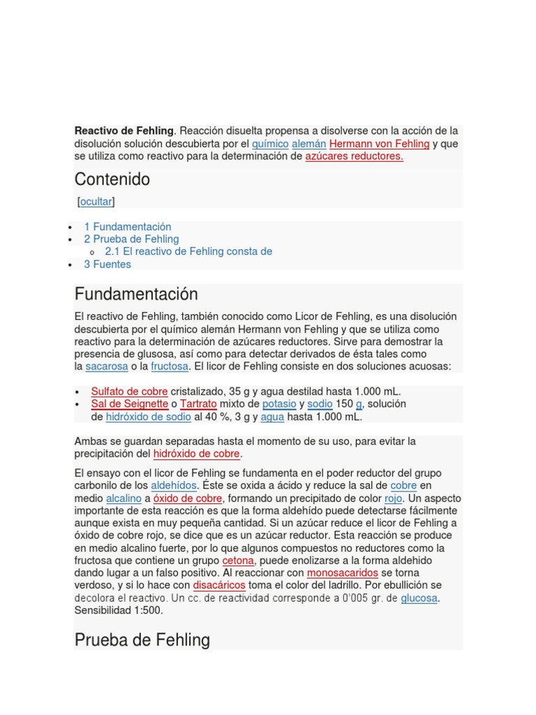 Reactivo de Fehling | PDF | Moléculas | Química Orgánica Reactivo de Fehling | PDF | Moléculas | Química Orgánica