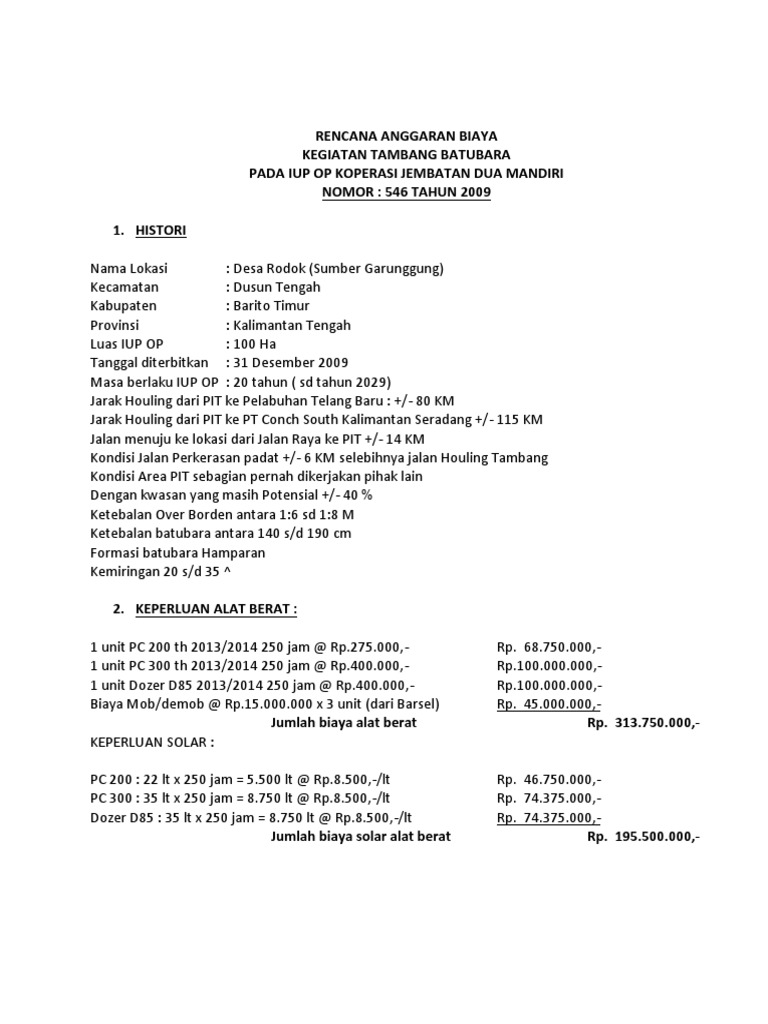 Rab Tambang PD Iup Op JDM Ampah | PDF