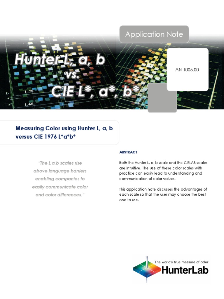 Hunter Lab Vs CIE L-A-b | PDF | Vision | Color