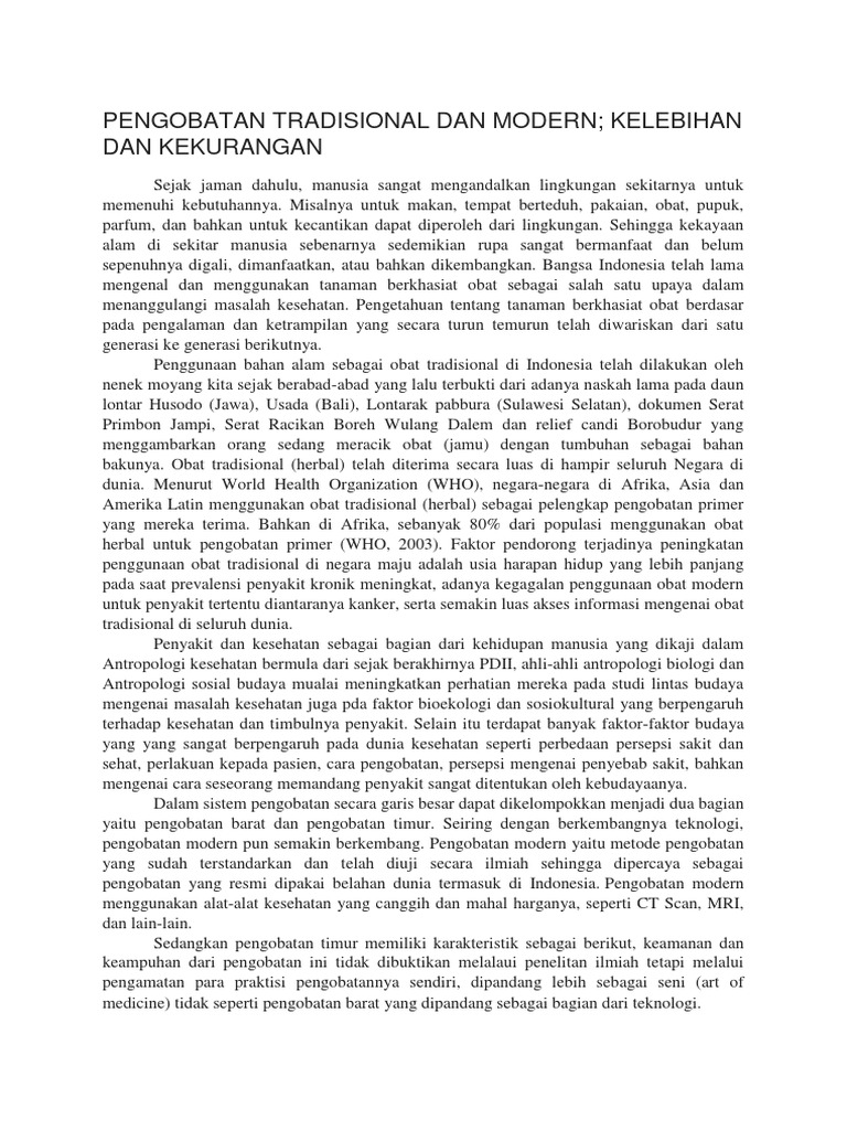 Pengobatan Tradisional Dan Modern | PDF | Pengembangan Diri | Agama ...