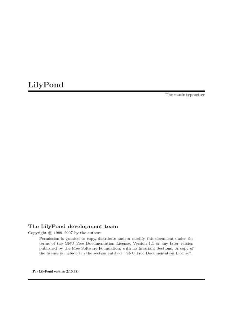 Lily Pond | PDF | Free Software | Musicology