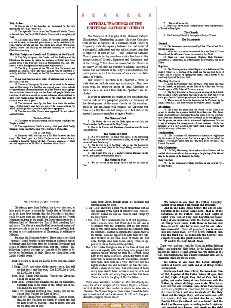 Official Teachings of The Universal Catholic Church | PDF | Catholic ...