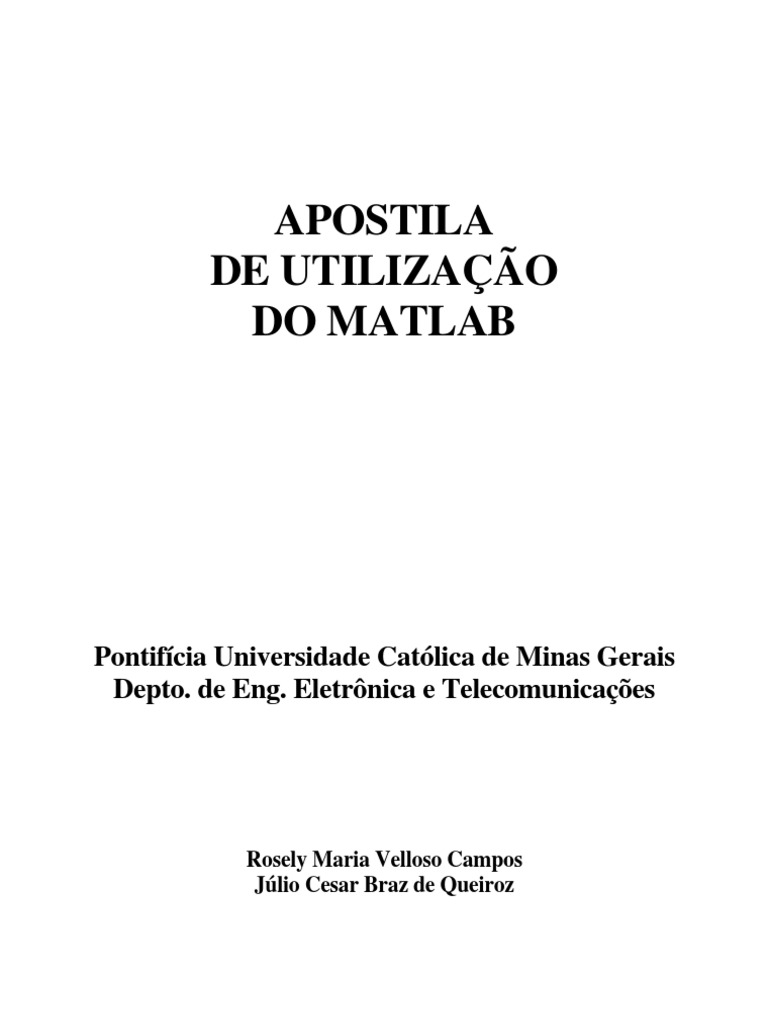 Apostila Matlab Aplicado Em Controle Pdf Transformada Rápida De