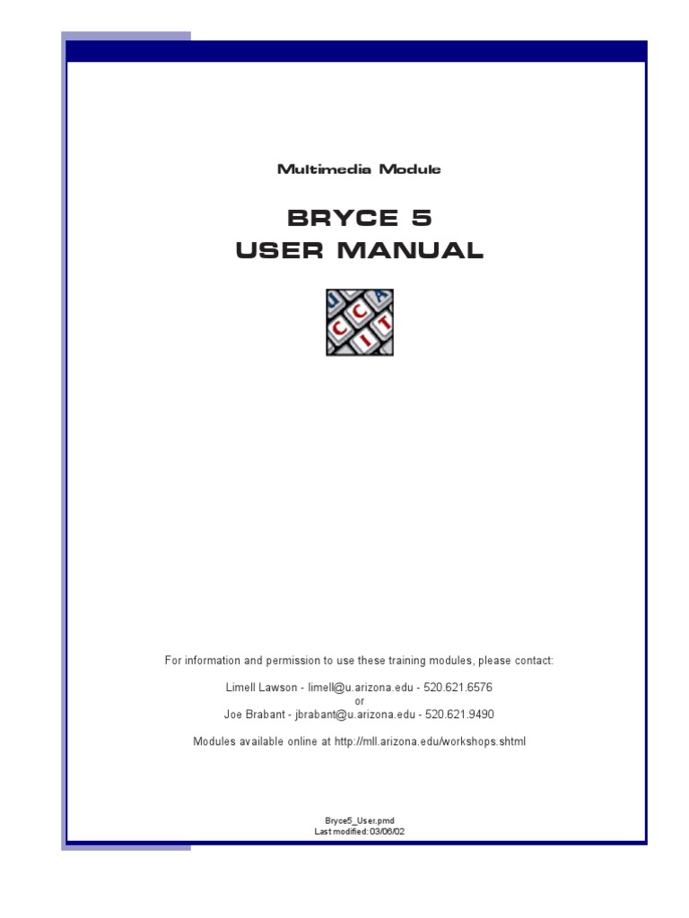 Bryce 5 User Manual: Multimedia Module | PDF | Rendering (Computer ...