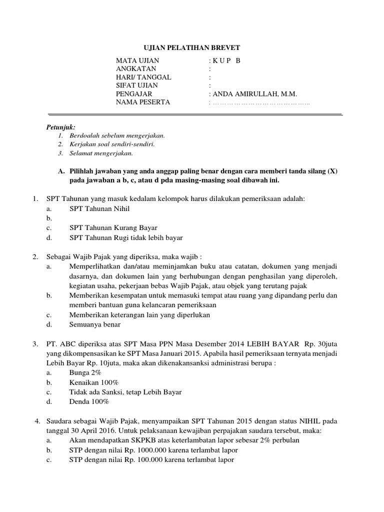 Soal Kup B Pdf