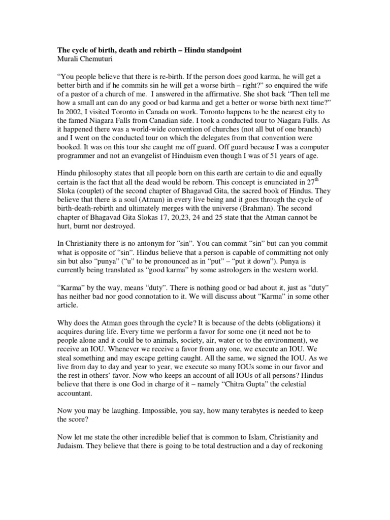 The Cycle of Birth-Death-rebirth | Hell | Sin