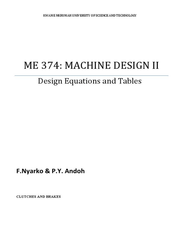 ME 374 Equations and Tablesfinal | PDF | Vehicle Technology ...