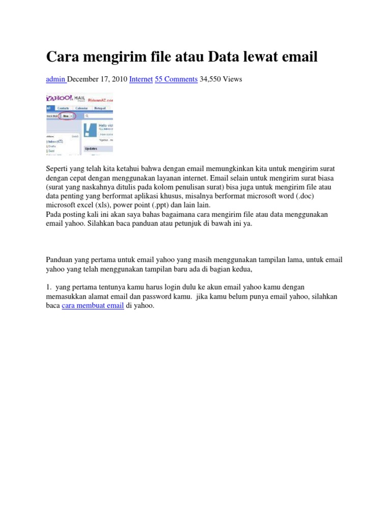 Cara Mengirim File Atau Data Lewat Email | PDF | Komputer