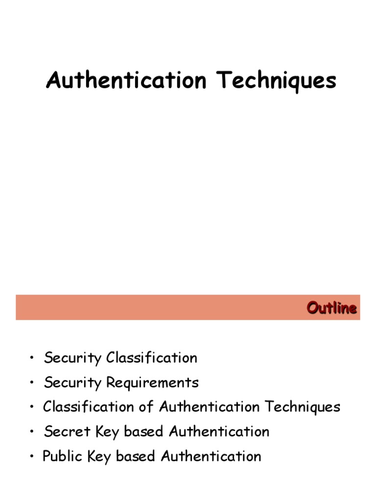 Authentication Techniques | PDF | Public Key Cryptography | Key ...