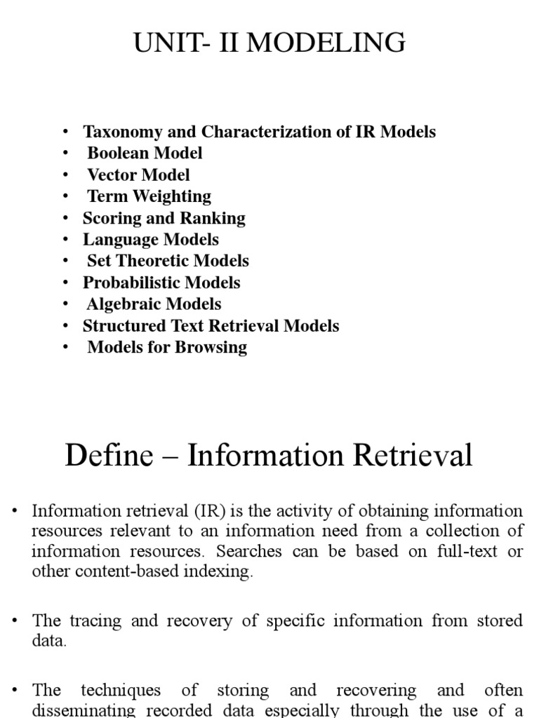 Information Retrieval Models | PDF | Information Retrieval | Boolean Algebra