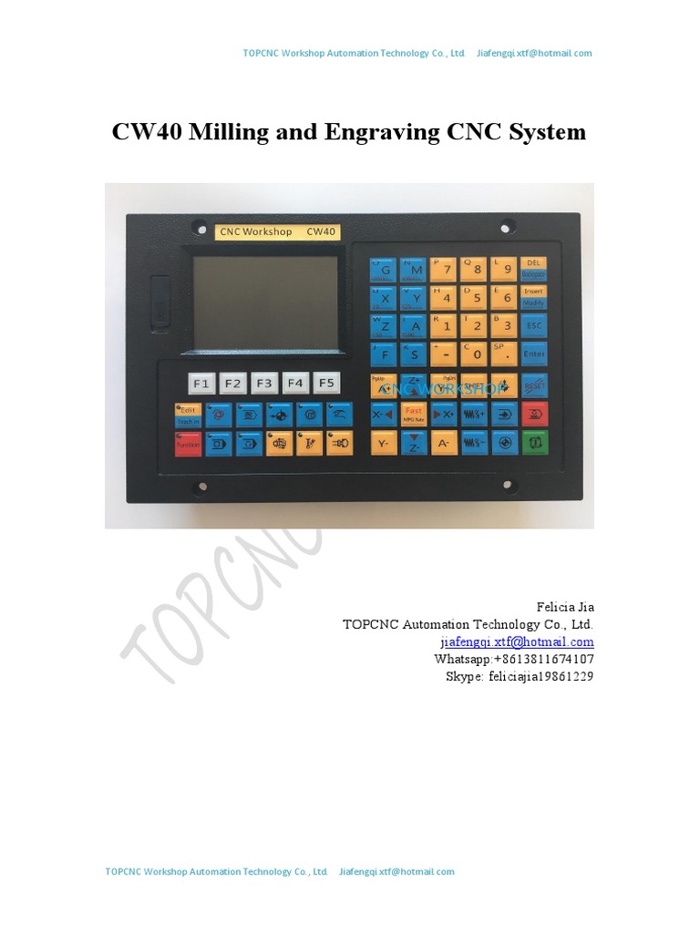 CW40 CNC Controller Manual | PDF | Gear | Numerical Control