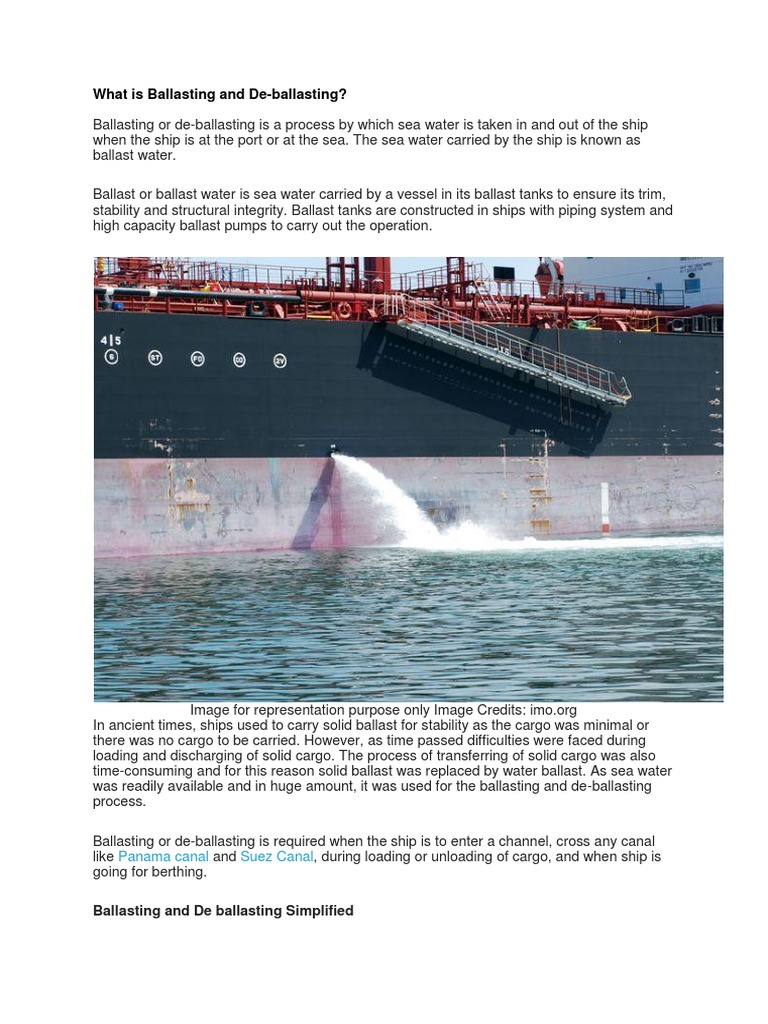 Understanding Ballasting and De-ballasting | PDF | Ships | Water Transport