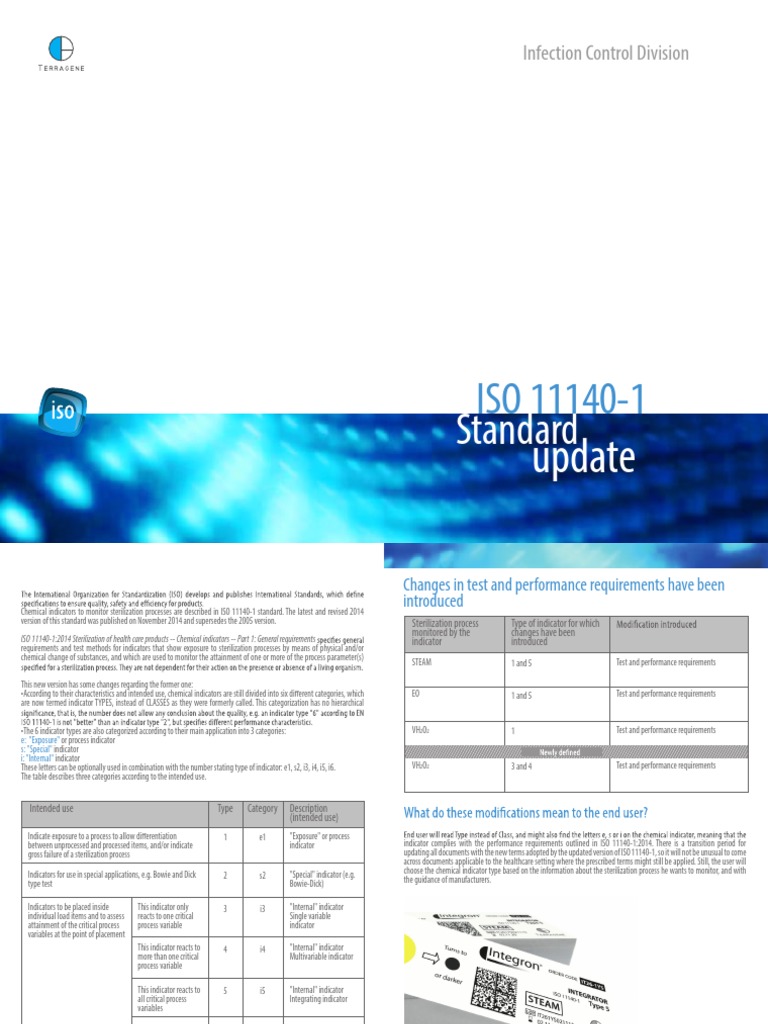 Standard Update ISO 11140 Update | PDF | Sterilization (Microbiology ...