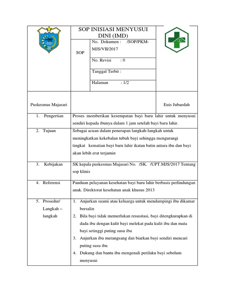 Sop Inisiasi Menyusui Dini | PDF