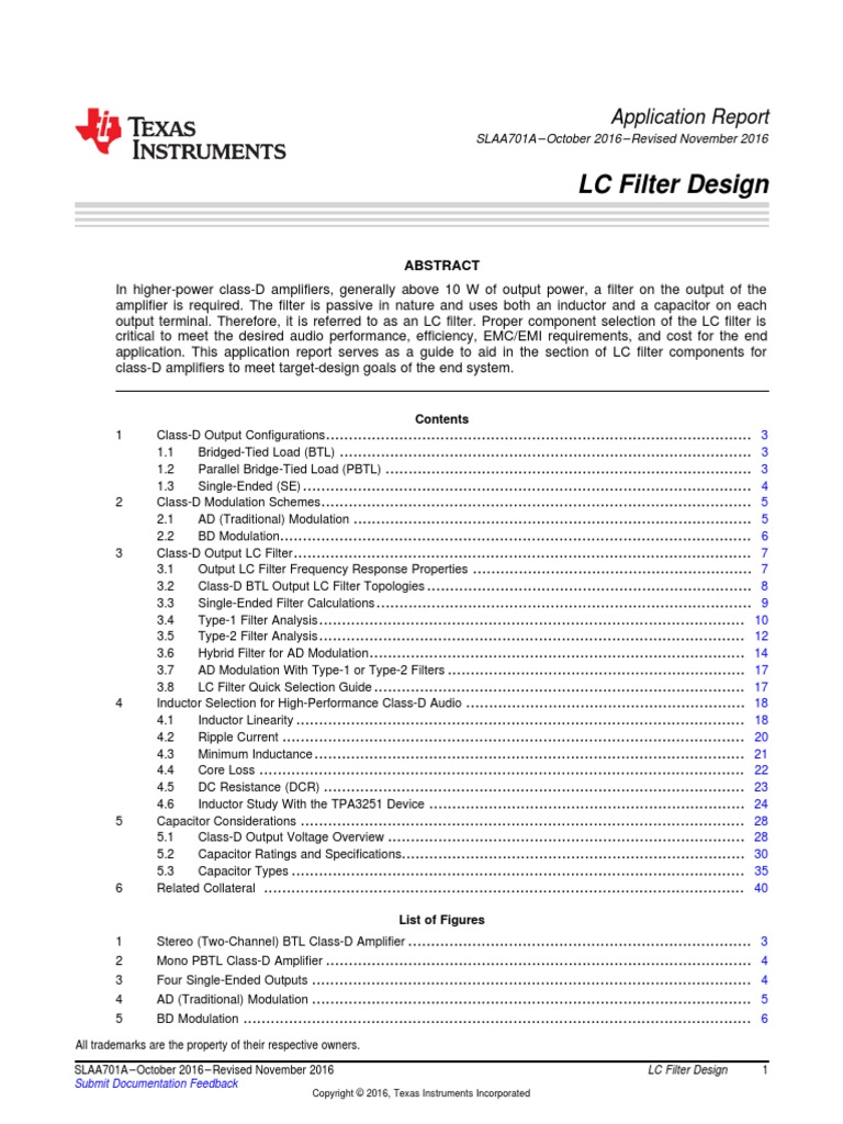 LC Filter Design | PDF | Electronic Filter | Amplifier