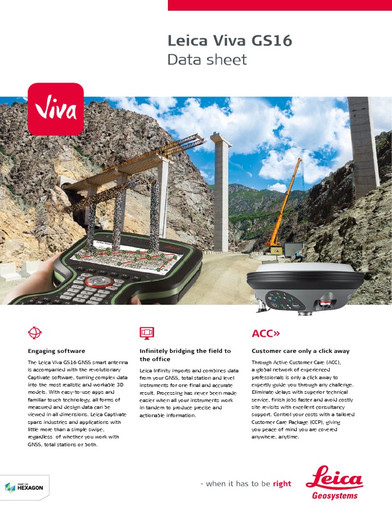 Leica Viva GS16 GNSS Smart Antenna DS | Bluetooth | Modem