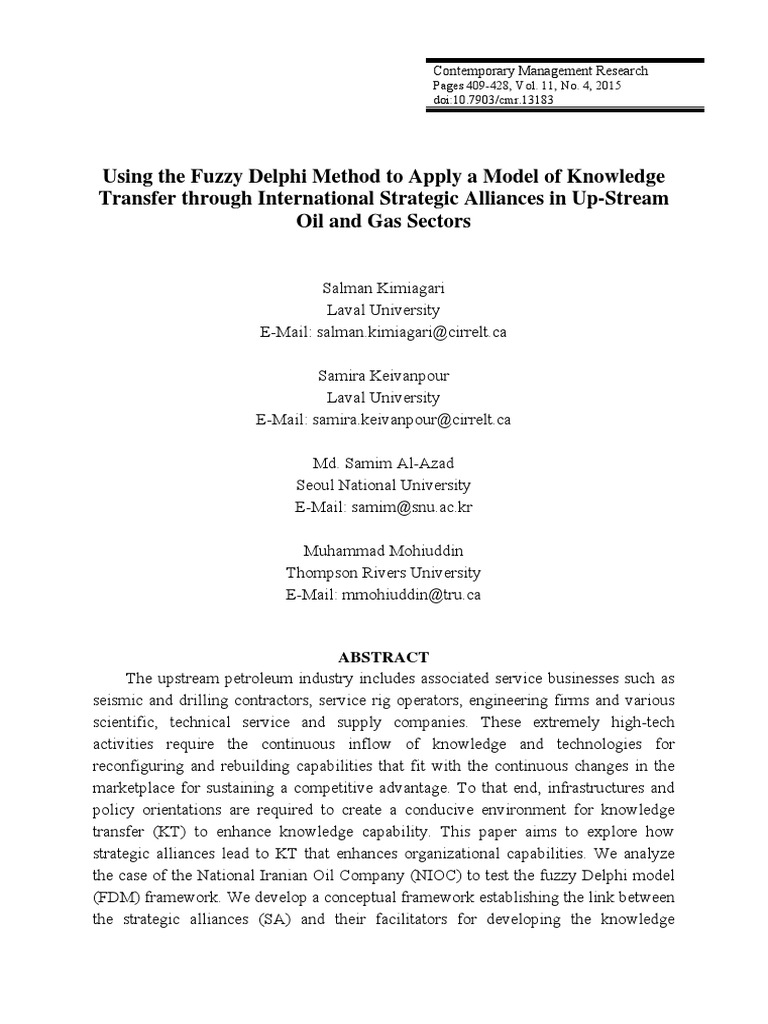 Fuzzy Delphi Method | Conceptual Model | Strategic Management