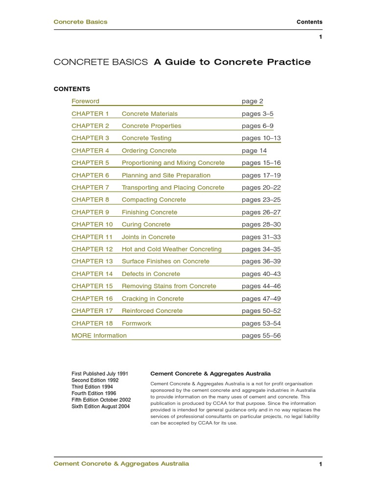 Basics of Concrete PDF | PDF | Concrete | Construction Aggregate