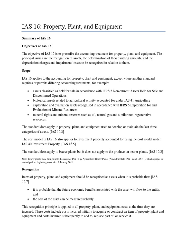 Ias 16 | International Financial Reporting Standards | Depreciation