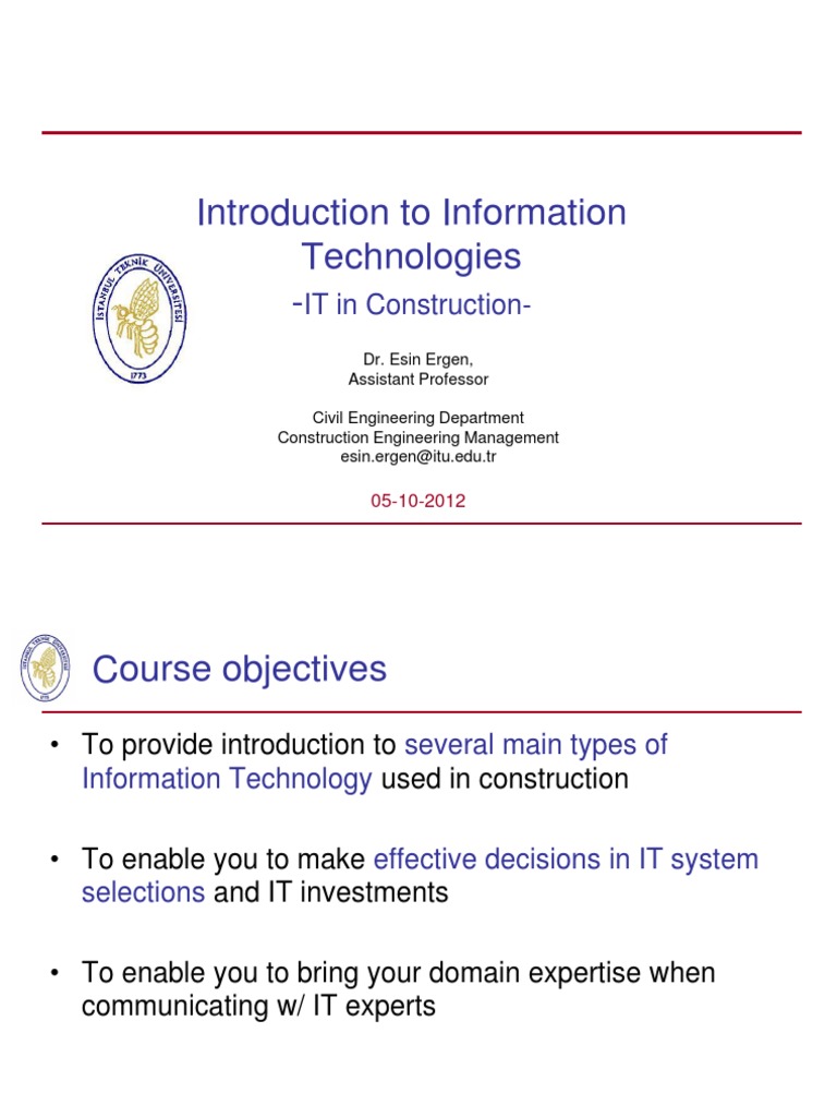 IT in Construction - 1 | Download Free PDF | Information Technology ...