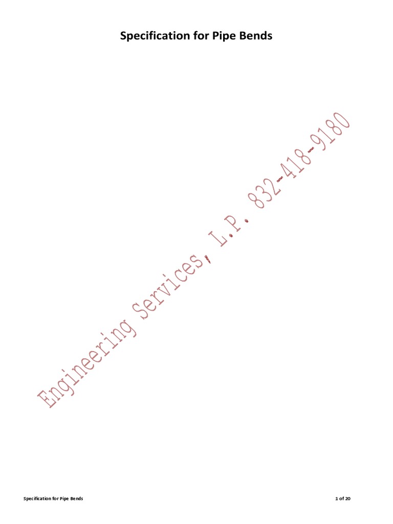 Specification For Pipe Bends | PDF | Pipe (Fluid Conveyance ...