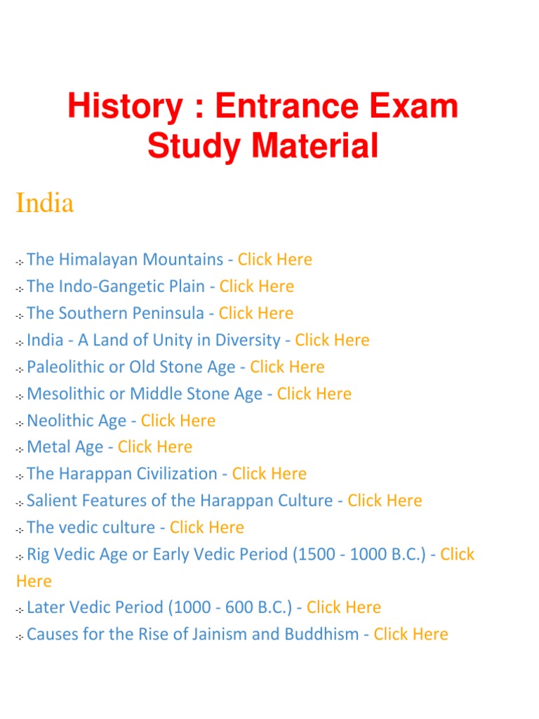 History Entrance Exam Study Guide | PDF | Mughal Empire | Indian ...